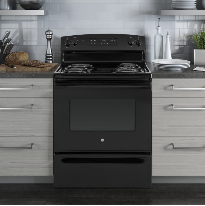 GE JBS30DKBB 30 Inch Freestanding Electric Range with Dual-Element Bake ...