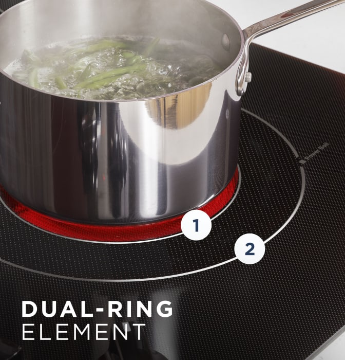 GE JEP5030DTBB 30 Inch Electric Cooktop with 5 Elements, Smooth Glass ...