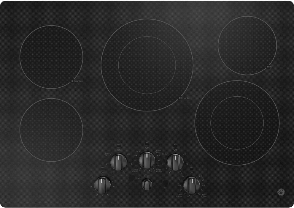 GE JEP5030DTBB 30 Inch Electric Cooktop with 5 Elements, Smooth Glass ...