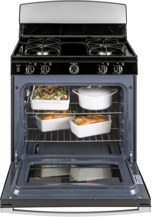 GE JGBS30RETSS 30 Inch Freestanding Gas Range with 4 Sealed Burners, 4. ...