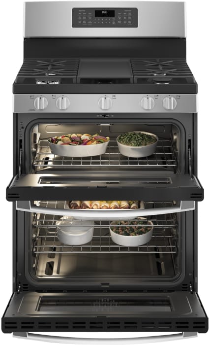 GE JGBS86SPSS 30 Inch Double Oven Gas Range with 5 Sealed Burners, 6.8 ...