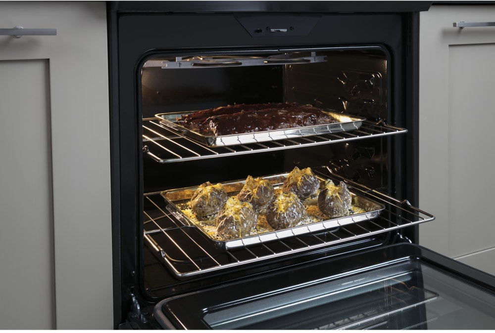 GE JS645ELES 30 Inch Slide-In Electric Range with 4 Radiant Elements, 5 ...