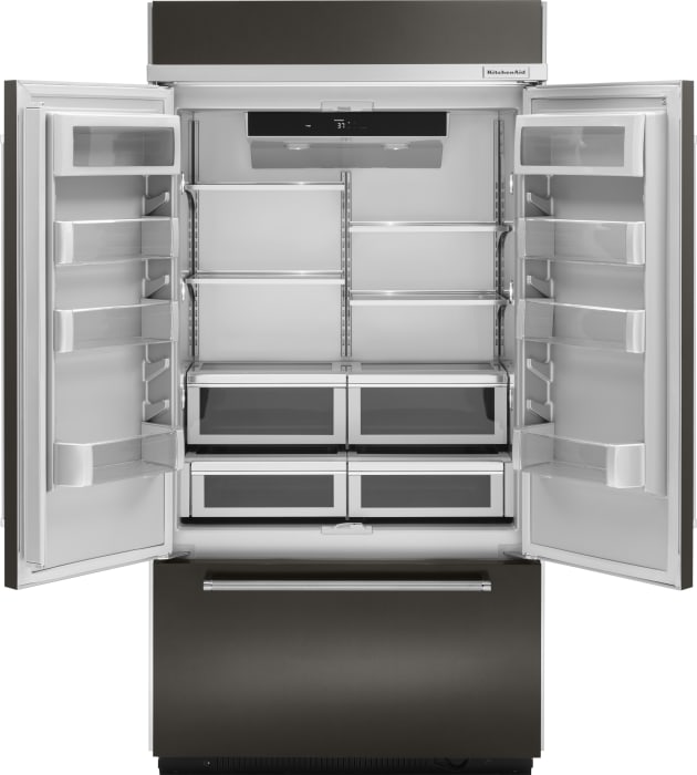 KitchenAid KBFN502EBS 42 Inch Built-In French Door Refrigerator with 24 ...