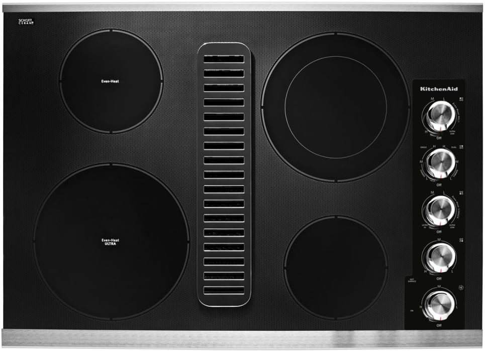 KitchenAid KCED600GSS 30 Inch Electric Cooktop with 4 Elements, Even ...