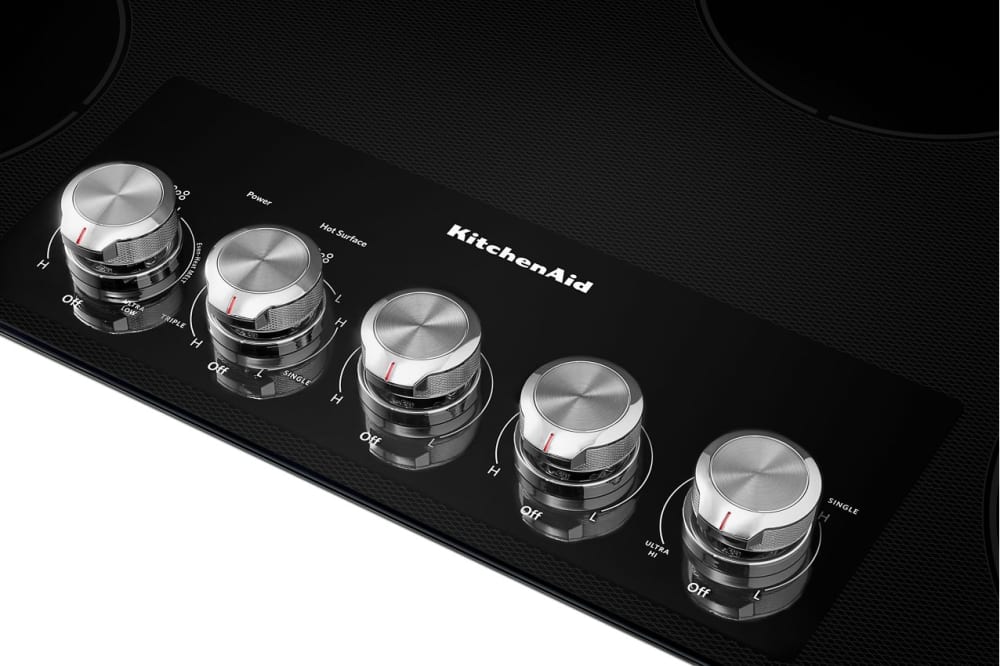 KitchenAid KCES556HBL 36 Inch Electric Cooktop with 5 Radiant Elements ...