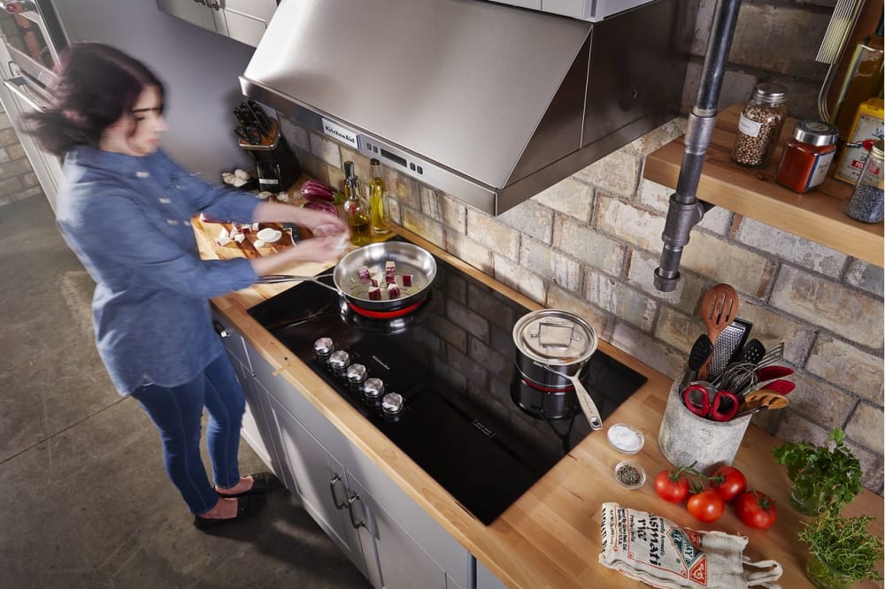 KitchenAid KCES556HBL 36 Inch Electric Cooktop with 5 Radiant Elements ...