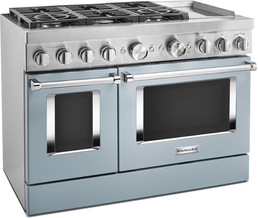 KitchenAid KFDC558JMB 48 Freestanding Dual Fuel Smart Range with 6 ...
