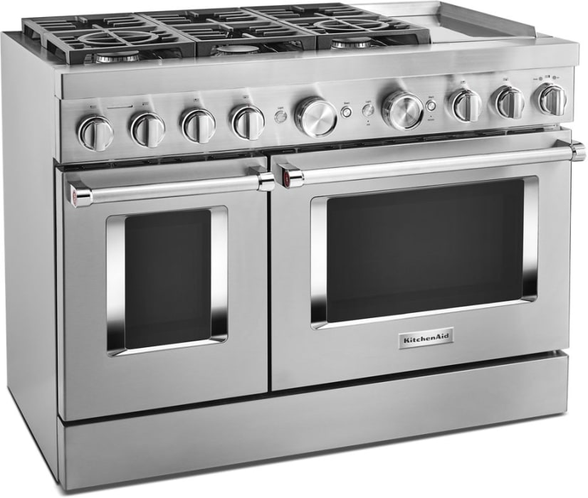 KitchenAid KFDC558JSS 48 Freestanding Dual Fuel Smart Range with 6 ...