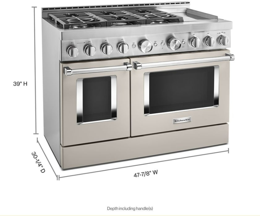 KitchenAid KFGC558JMH 48 Inch Smart Commercial Style Gas Range with 6 ...