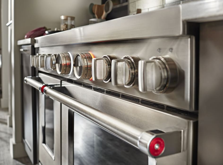 KitchenAid KFGC558JSS 48 Inch Smart Commercial Style Gas Range with 6 ...