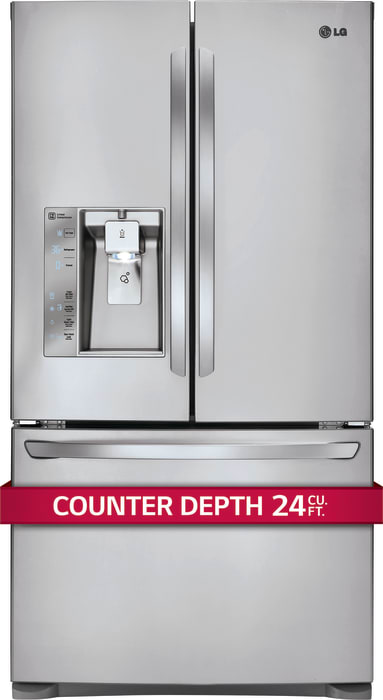 LG LFXC24726S 36 Inch Counter Depth French Door Refrigerator with Slim ...