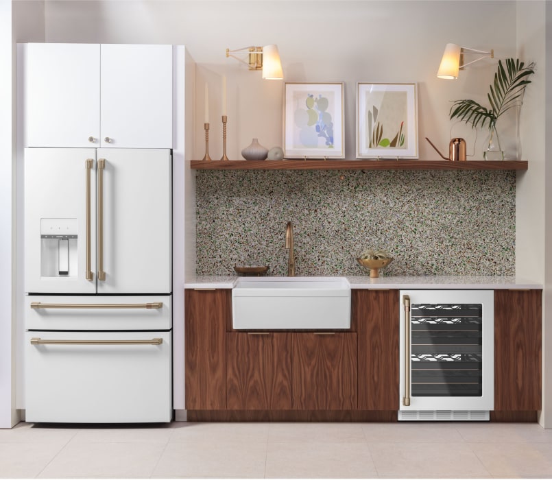 Cafe CVE28DP4NW2 36 Inch 4-Door French-Door Smart Refrigerator with 27. ...