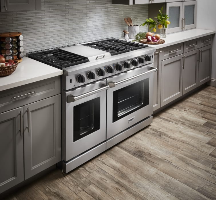 Thor Kitchen LRG4807U 48 Inch Freestanding Professional Gas Range with ...
