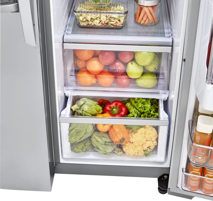 LG LSXC22396S 36 Inch Counter Depth Side by Side Smart Refrigerator ...