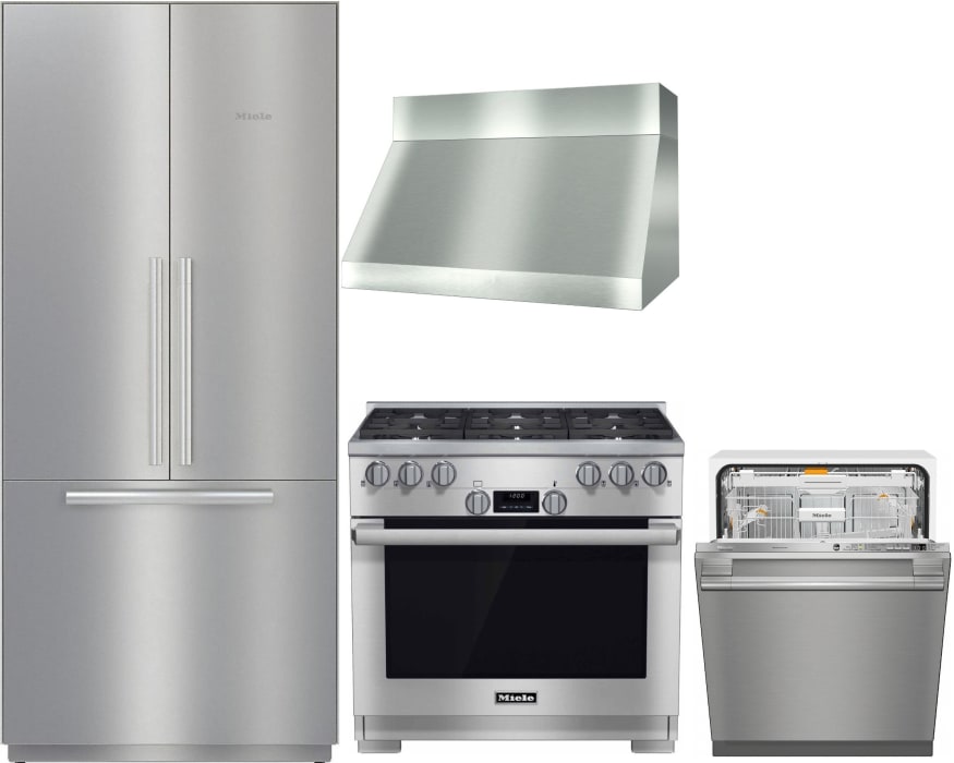Miele MIRERADWMW2012 4 Piece Kitchen Appliances Package with French ...