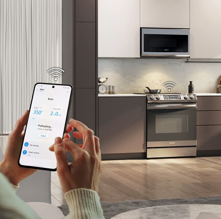 Samsung NE63B8211SS 30 Inch Slide-In Induction Smart Range with 4 ...