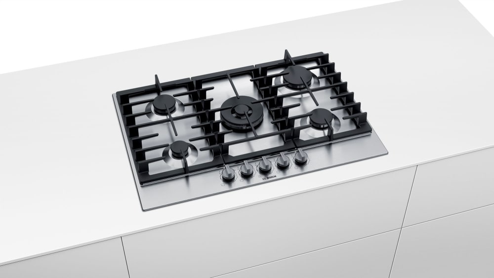 Bosch NGM8058UC 30 Inch Gas Cooktop with 5 Sealed Burners, Cast Iron ...