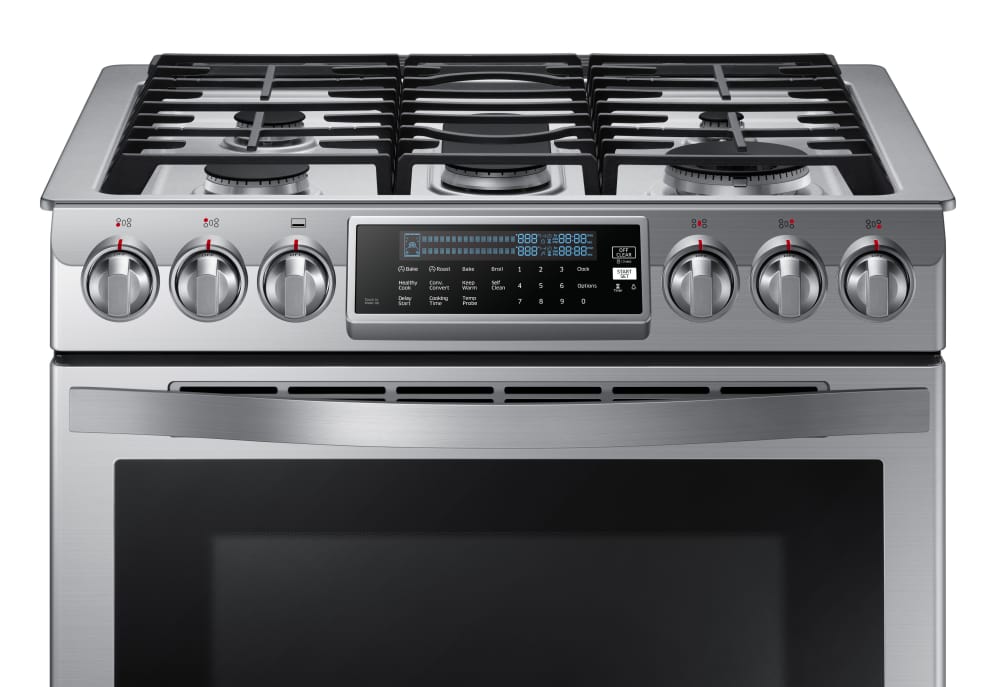 Samsung NX58H9950WS 30 Inch Slide-In Gas Range with 5 Sealed Burners, 5 ...