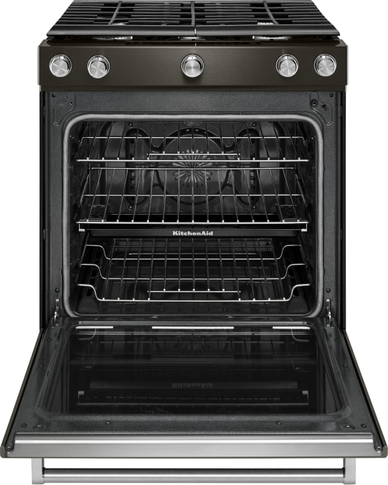KitchenAid KSGG700EBS 30 Inch Slide-In Gas Range with 5 Sealed Burners ...