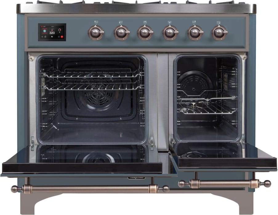 Ilve UMD10FDNS3BGPLP 40 Inch Freestanding Dual Fuel Range with 6 Sealed ...