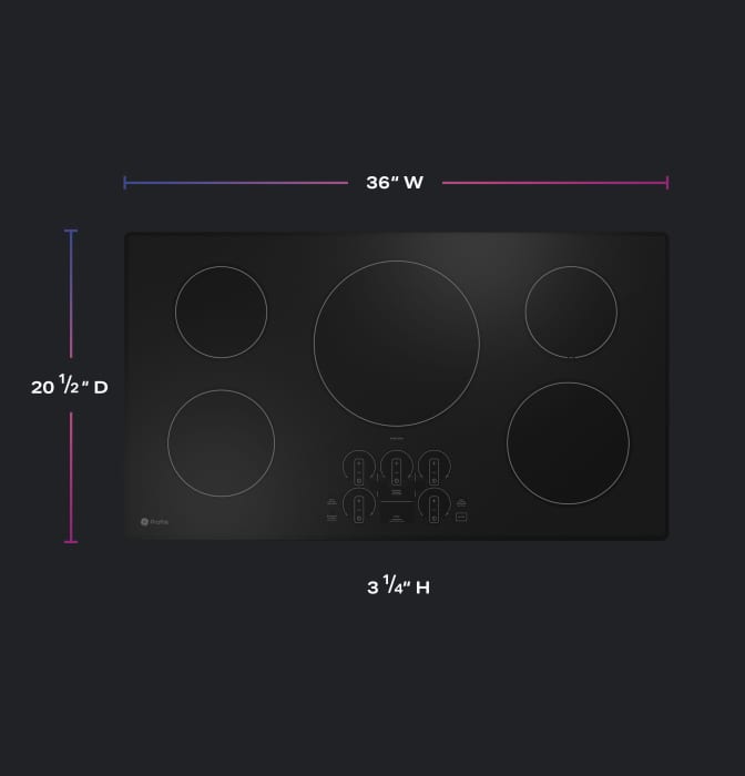 GE PHP7036DTBB 36 Inch Induction Smart Cooktop with 5 Induction ...