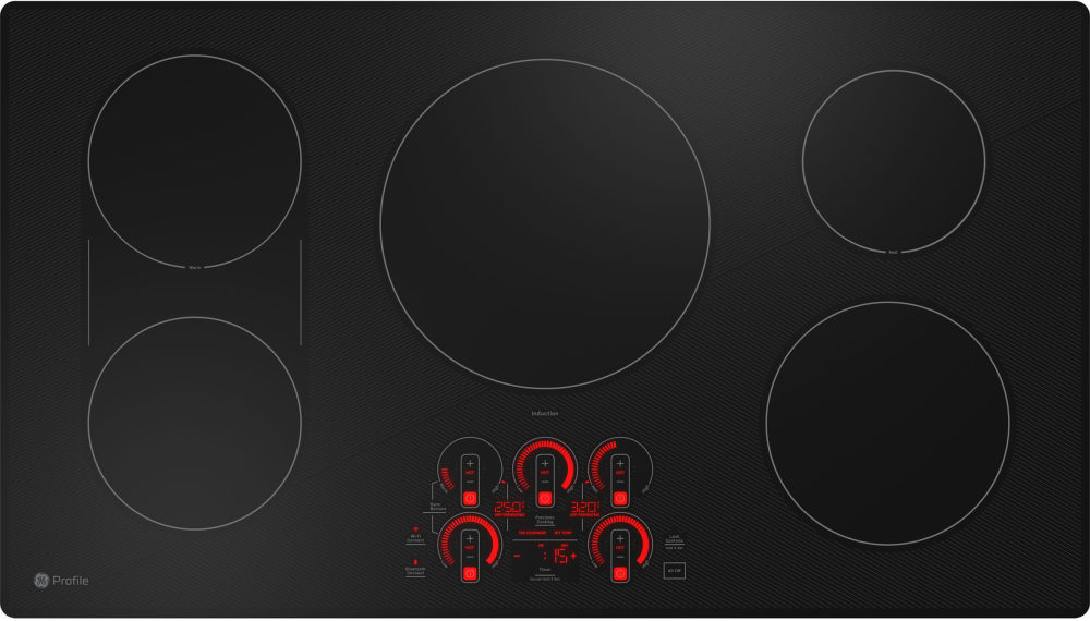 GE PHP9036DTBB 36 Inch Induction Smart Cooktop with 5 Elements, Smooth ...