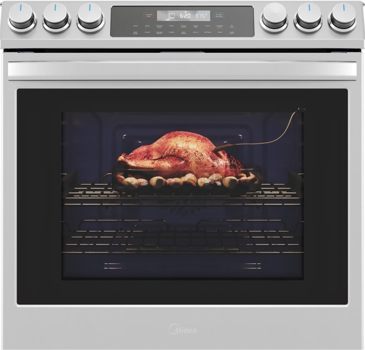 Midea MGS30S2AST 30 Inch Slide-In Gas Smart Range with 5 Sealed Burners ...