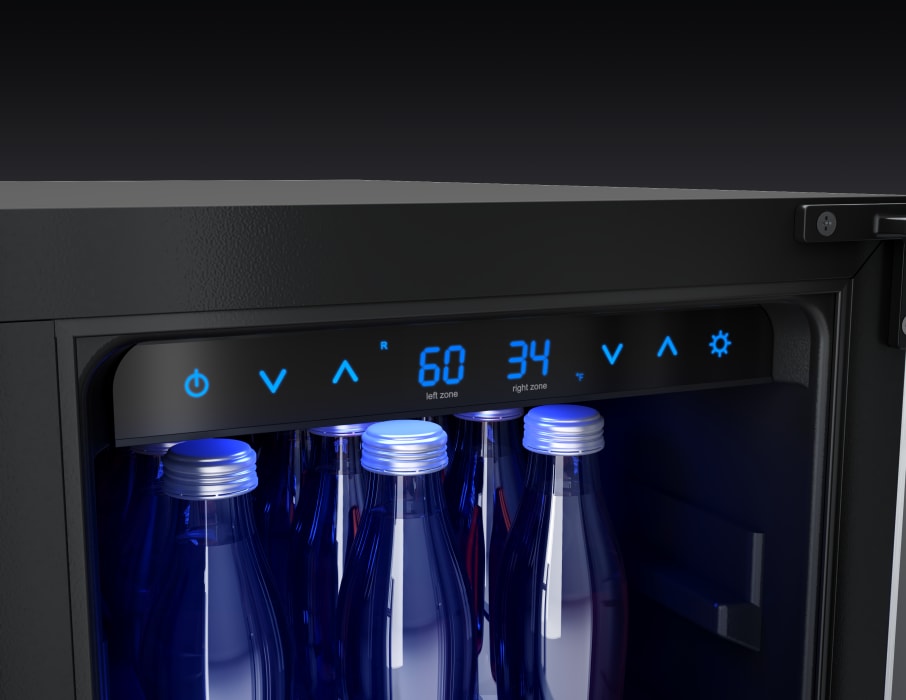 Zephyr PRWB24C32CG 24 Inch Dual Zone French Door Wine & Beverage Cooler ...