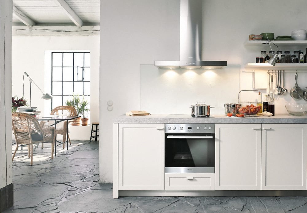 Miele PUR98W 36 Inch Chimney Style Wall Mount Hood with 625 CFM Blower ...