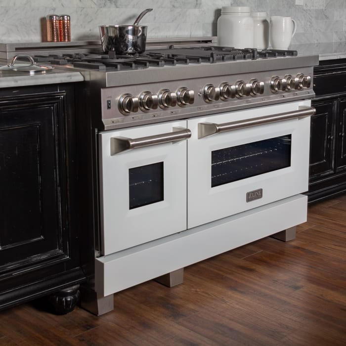 ZLINE RASWM48 48 Inch Pro-Style Double Oven Dual Fuel Range with 7 ...