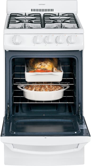 Hotpoint RGA720EKWH 20 Inch Freestanding Gas Range with 4 Open Burners ...