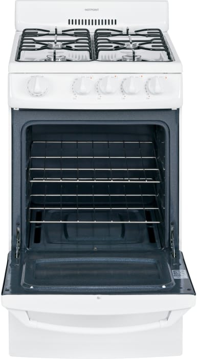 Hotpoint RGA720EKWH 20 Inch Freestanding Gas Range with 4 Open Burners ...