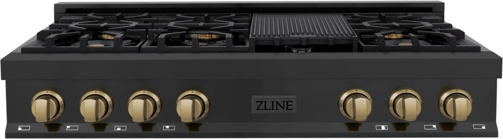 ZLINE RTBZ48CB 48 Inch Gas Rangetop with 7 Italian Burners, Cast Iron ...