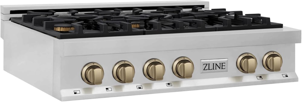 ZLINE RTZ36CB 36 Inch Gas Rangetop with 6 Sealed Brass Burners, 18,000 ...