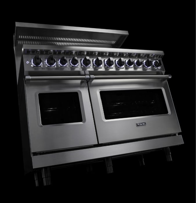 Viking VDR74826GSBLP 48 Inch Freestanding Dual Fuel Range with 6 Sealed ...