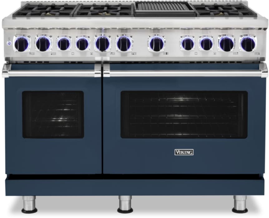 Viking VDR74826GSBLP 48 Inch Freestanding Dual Fuel Range with 6 Sealed ...