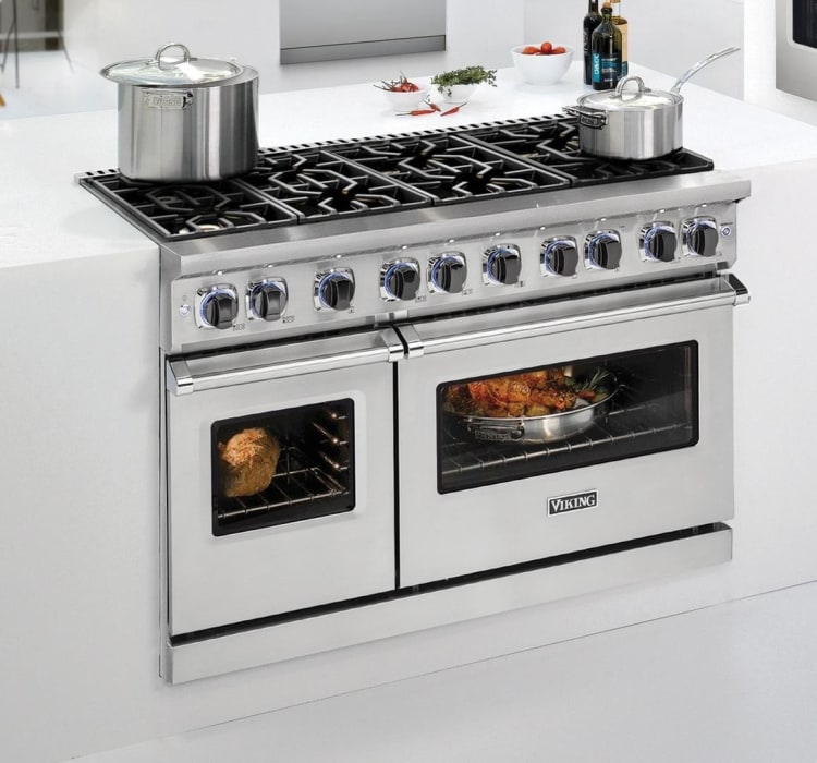 Viking VDR74828BBKLP 48 Inch Freestanding Professional Dual Fuel Range ...