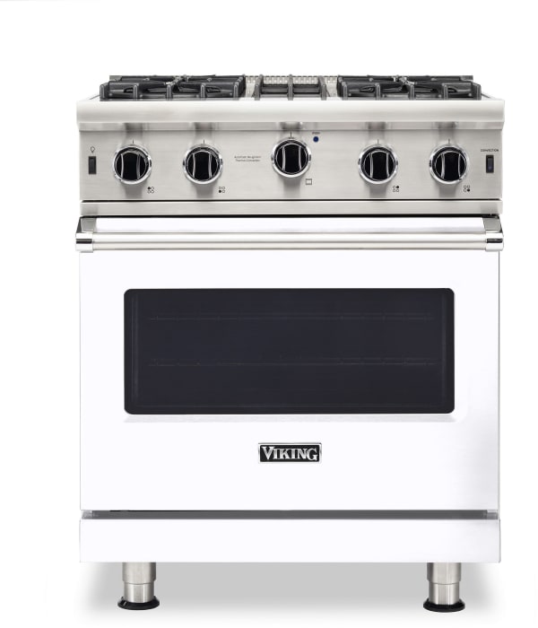 Viking VGIC53024BWH 30 Inch Freestanding Professional Gas Range with 4 ...