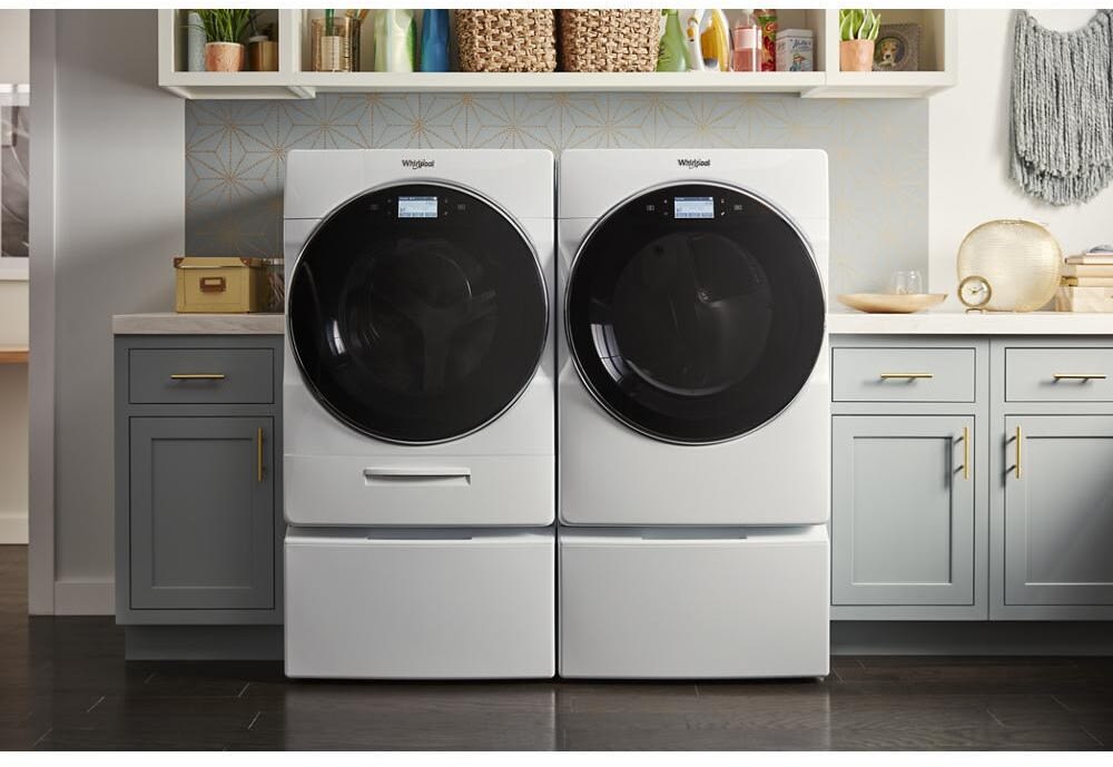 Whirlpool WHWADREW96201 Side-by-Side on Storage Drawer Pedestal Washer ...