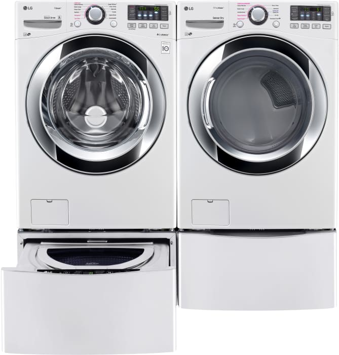 LG WM3670HWA 27 Inch 4.5 cu. ft. Front Load Washer with Steam, Smart ...
