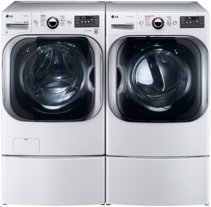 LG LGWADREW8101 Side-by-Side on Pedestals Washer & Dryer Set with Front ...
