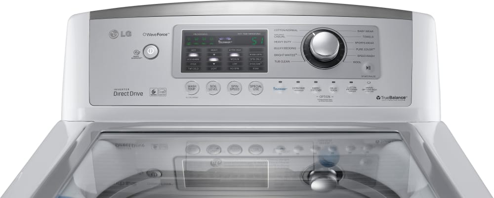 LG WT5070CW 27 Inch Top Load Washer with 4.7 cu. ft. Capacity, 12 Wash ...
