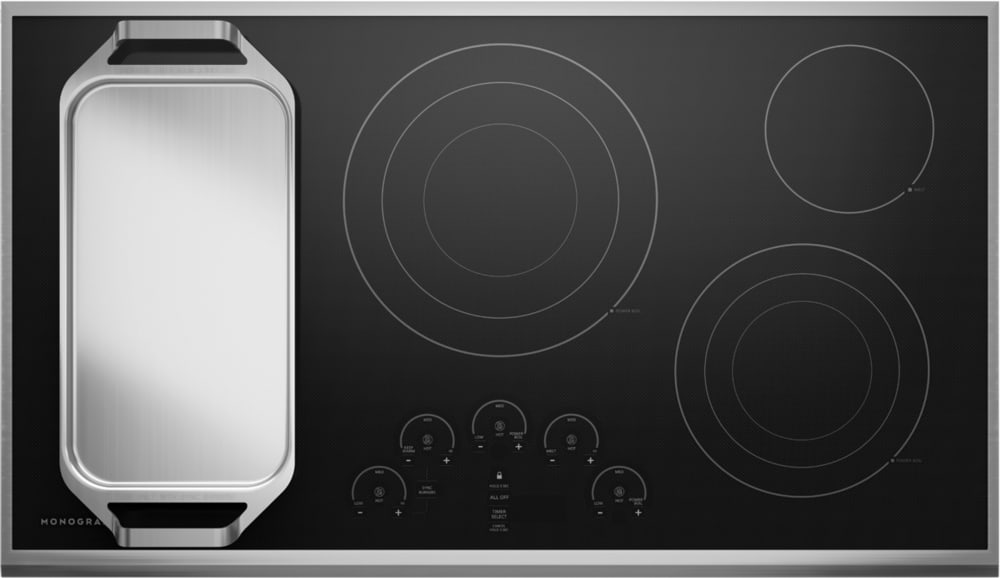 Monogram ZEU36RSJSS 36 Inch Electric Cooktop with 5 Elements, Smooth ...