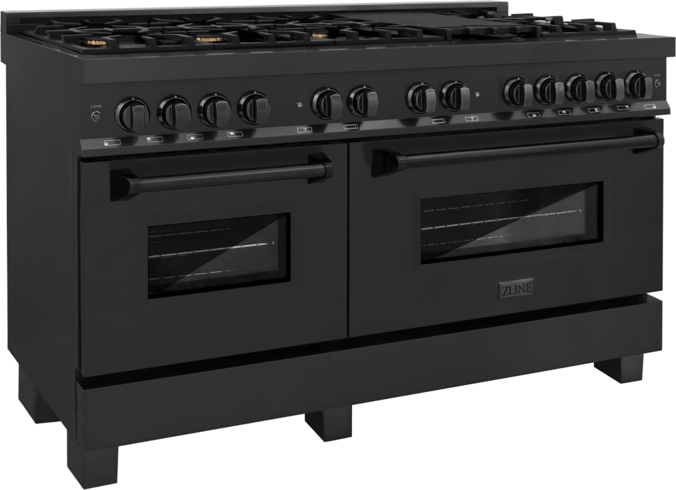 ZLINE RAB60 60 Inch Freestanding Dual Fuel Range with 9 Sealed Brass ...