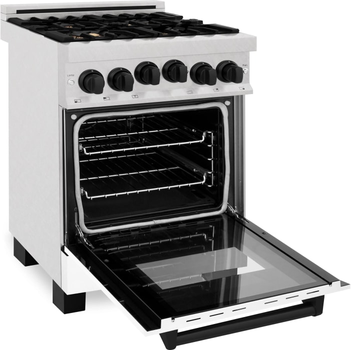 ZLINE RGSZWM24MB 24 Inch Freestanding Gas Range with 4 Italian Sealed ...