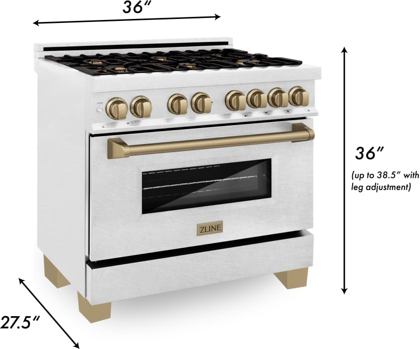ZLINE RASZSN36CB 36 Inch Autograph Edition Dual Fuel Range with 6 ...