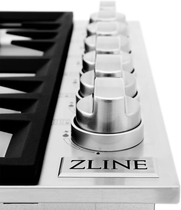 ZLINE RCBR36 36 Inch Gas Cooktop with 6 Sealed Italian Brass Burners ...