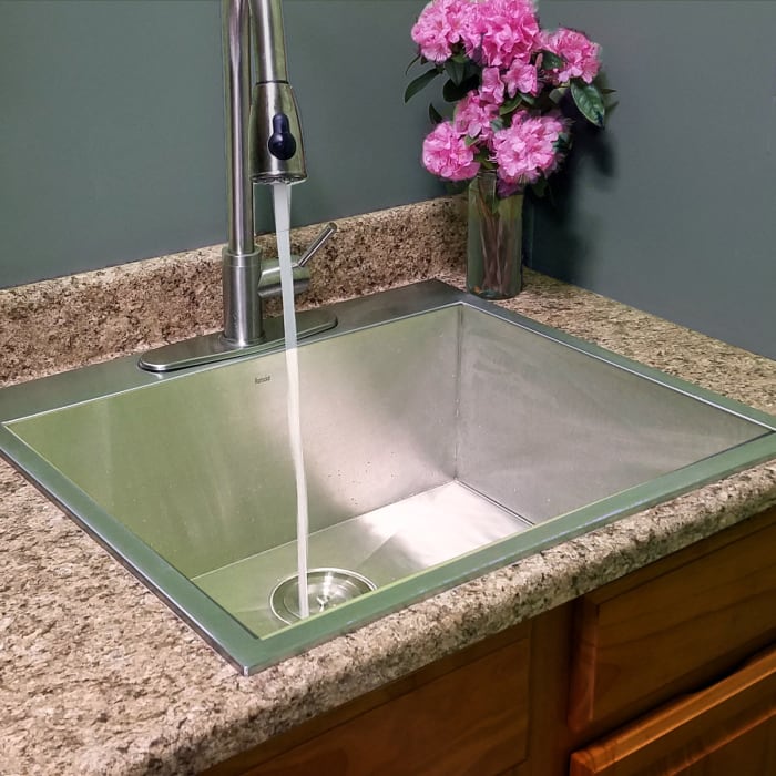 Nantucket Sinks ZR252216 25 Inch Drop-In Kitchen Sink with 10 Inch Bowl ...