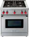 Wolf R304 30 Inch Pro-Style Gas Range with 4 Dual Brass Open Burners, 4 ...
