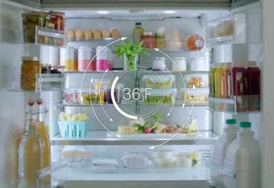 Bosch B36CL81ENG 36 Inch Freestanding 4 French Door Smart Refrigerator ...
